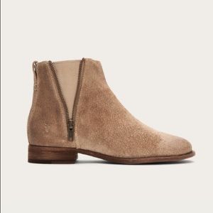 Frye | Shoes | Frye Carly Ash Suede Zip Chelsea Ankle Booties | Poshmark